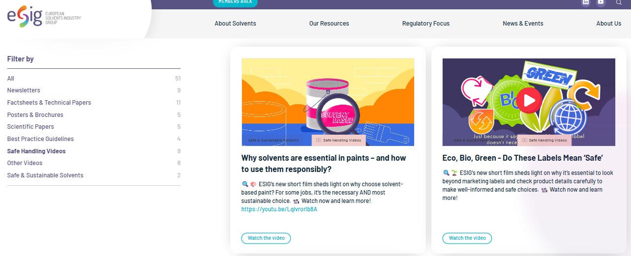 Solvents - Petrochemicals Europe Solvents Industry Group